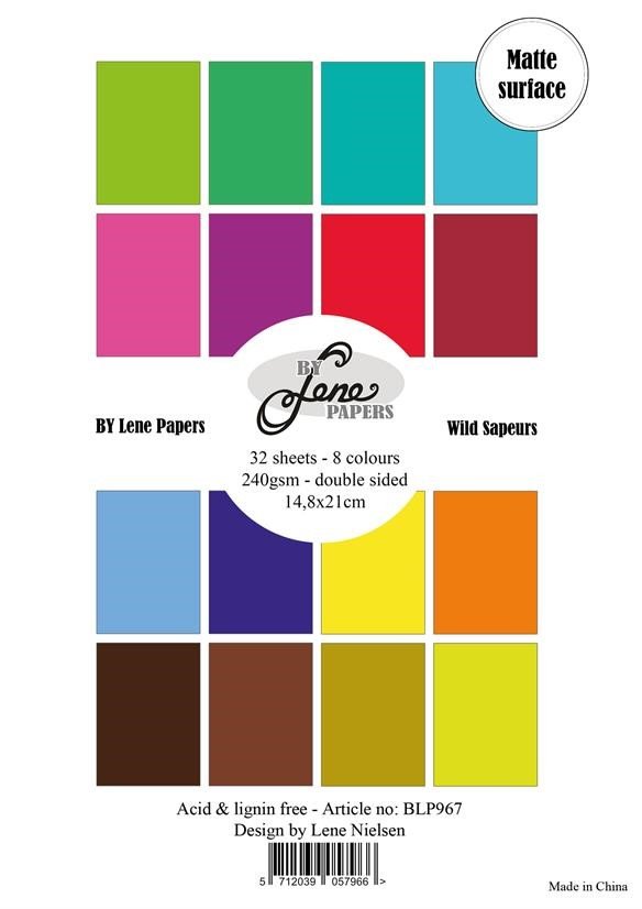 Papirblok Solid Colours Wild Sapeurs BLP967 A5 32ark BY LENE - BY LENE A5 blokke/design ark ...