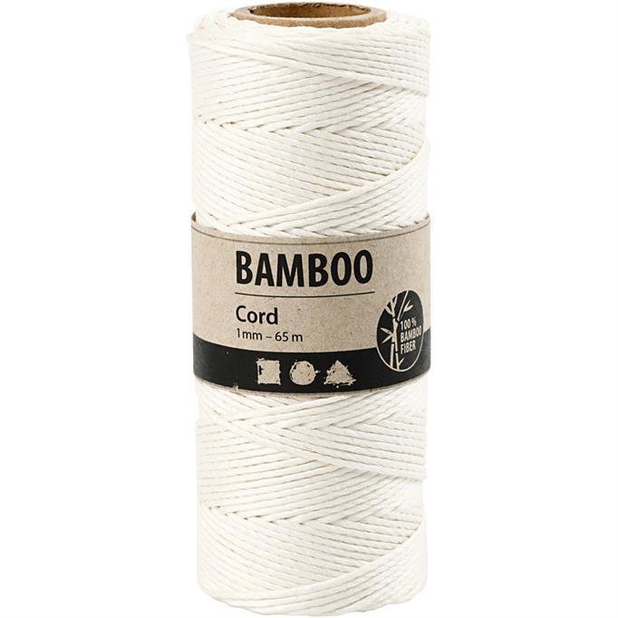 Bamboo Cord White 65mx1mm - Diverse bånd - Lunahobby